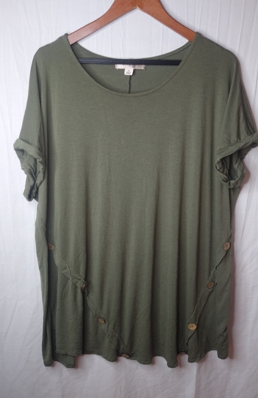 Misia | Tops | Misia Curvy 3x Olive Buttons Trim Top Plus | Poshmark